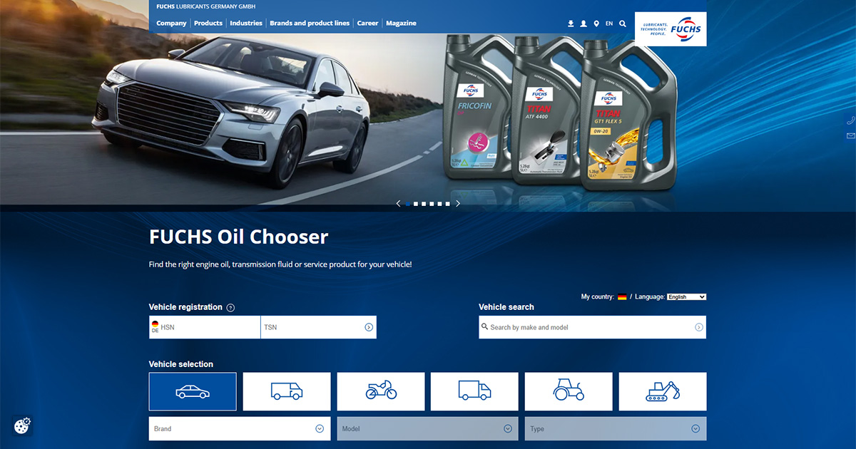 FUCHS Oil Chooser | FUCHS LUBRICANTS CO. (United States)
