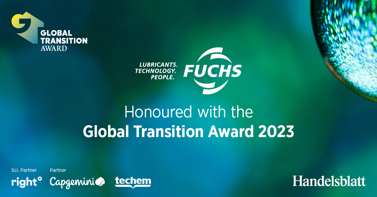 FUCHS SE receives Global Transition Award | FUCHS JAPAN LTD.